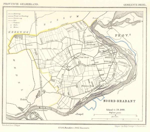 Kuyper gemeentekaart Gemeente Driel (1865ca)