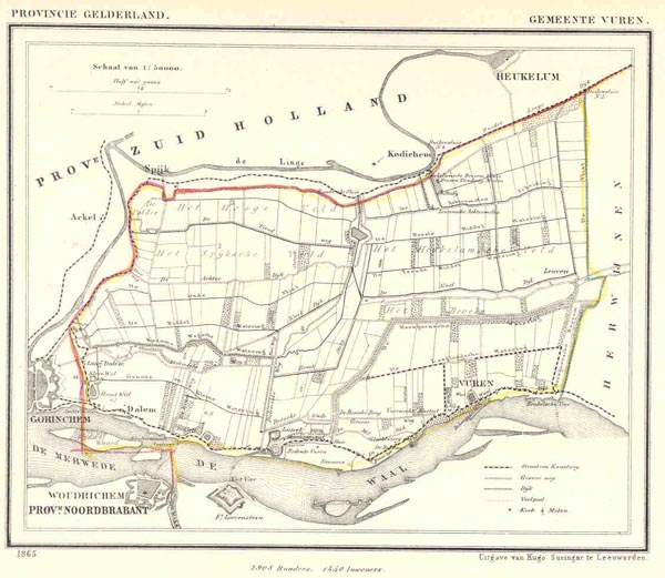 Kuyper gemeentekaart Gemeente Vuren (1865)